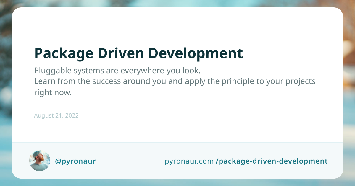 Package Driven Development
