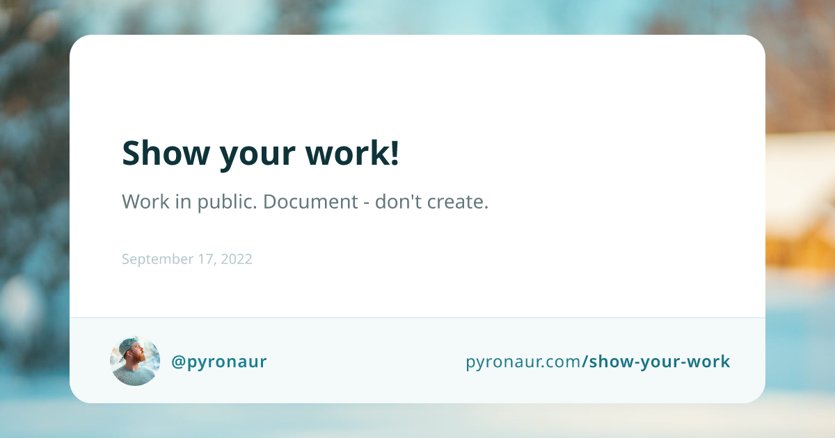 Show your work!